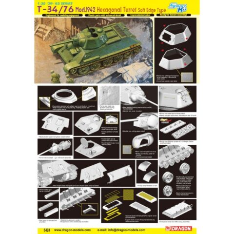 T-34/76 Mod.1942 Hexagonal Turret Soft Edge Type - Maquette Char Promo