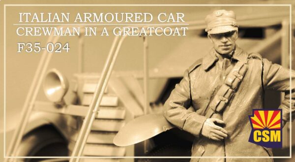 Italian Armoured Car Crewman in a greatcoat - Maquette Char Promo